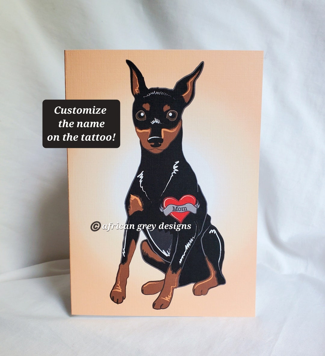 Custom Min Pin Tattoo Greeting Card - Etsy