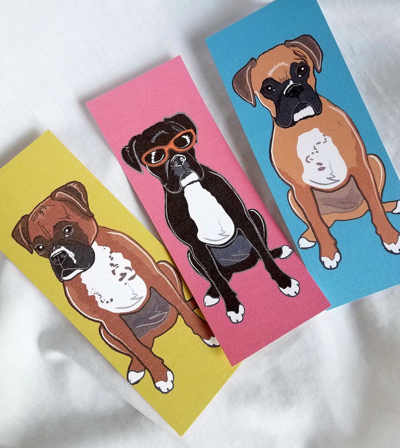 Boxer Bookmarks Eco-friendly Set of 5 | Etsy