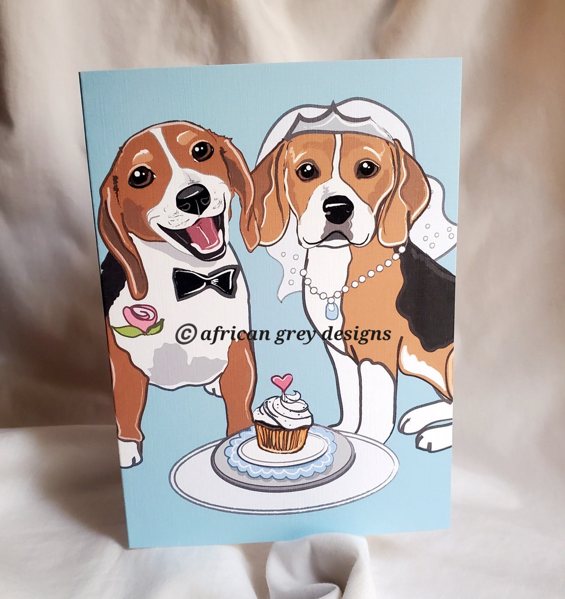 Wedding Beagles Greeting Card - Etsy