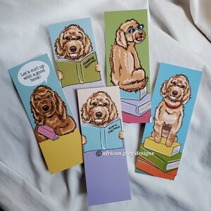 Labradoodle Bookmarks - Eco-friendly Set of 5 Printed on Recycled Linen ...