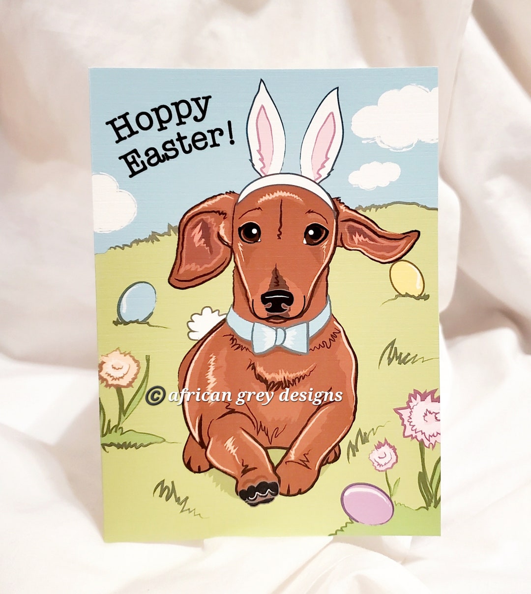 Easter Dachshund Greeting Card - Etsy