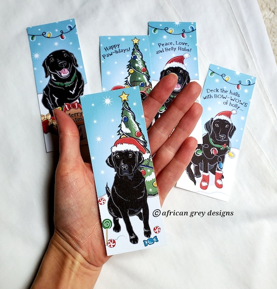 Christmas Black Lab Bookmarks Eco-friendly Set of 5 - Etsy