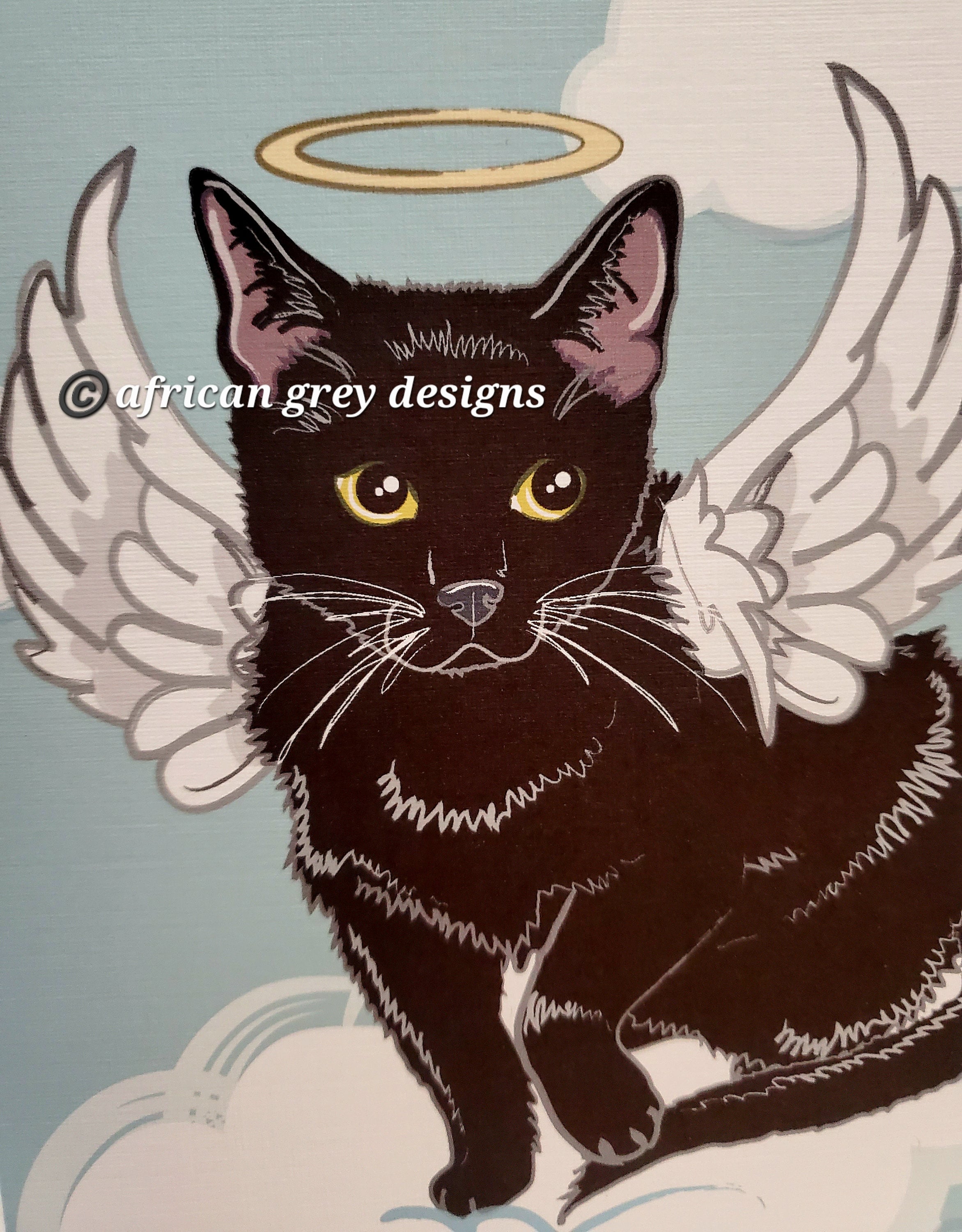 Black Cat With Angel Wings