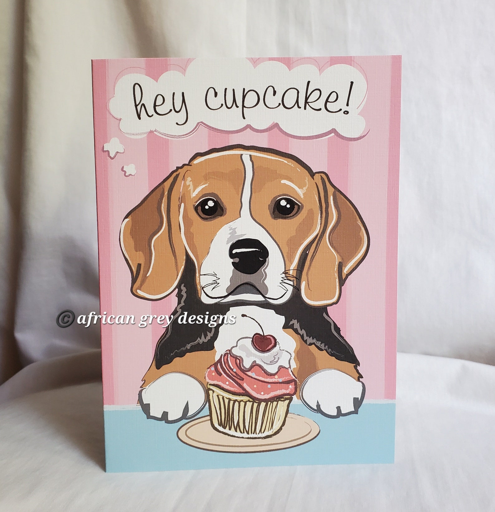Beagle Cupcake Greeting Card - Etsy