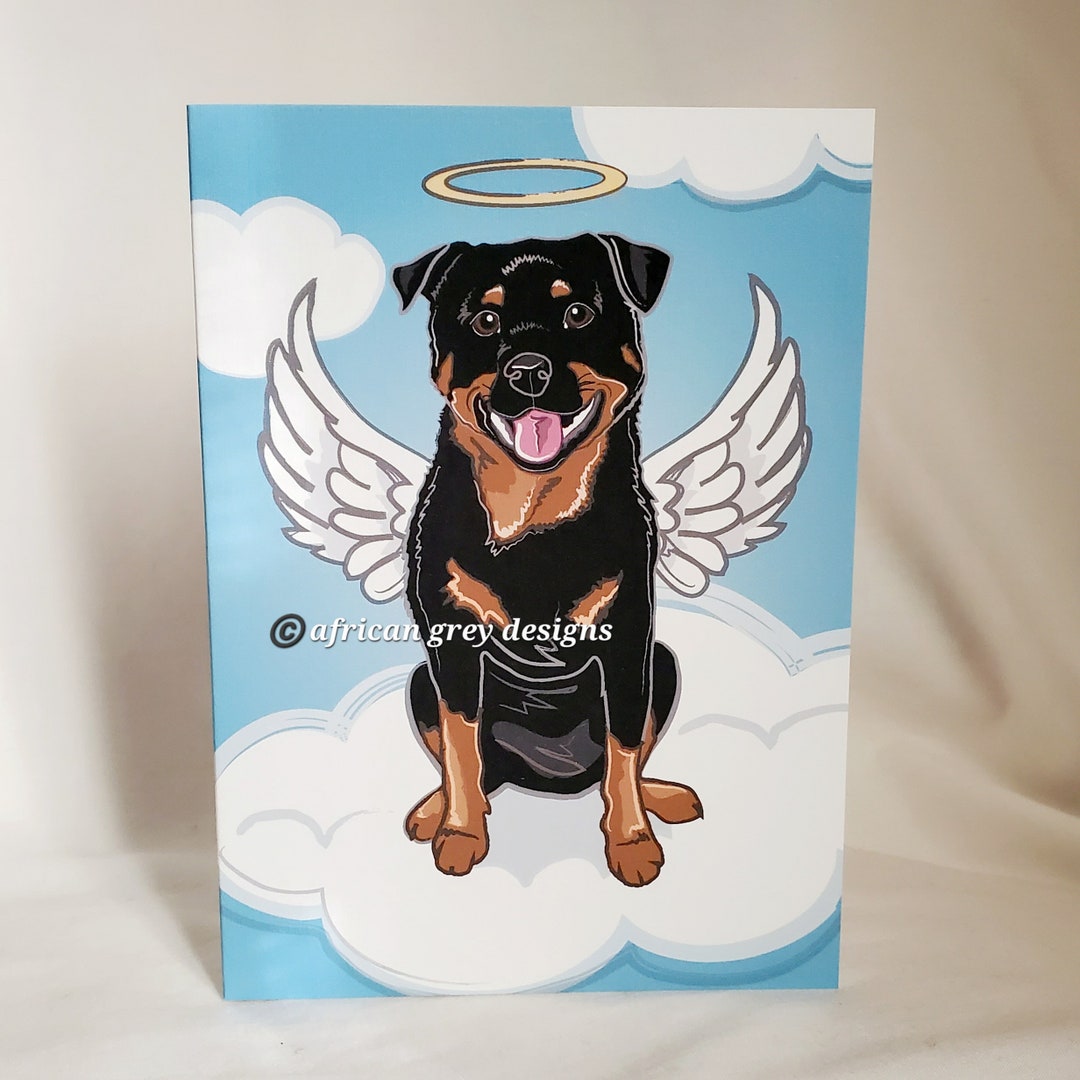 Angel Rottweiler Greeting Card - Etsy