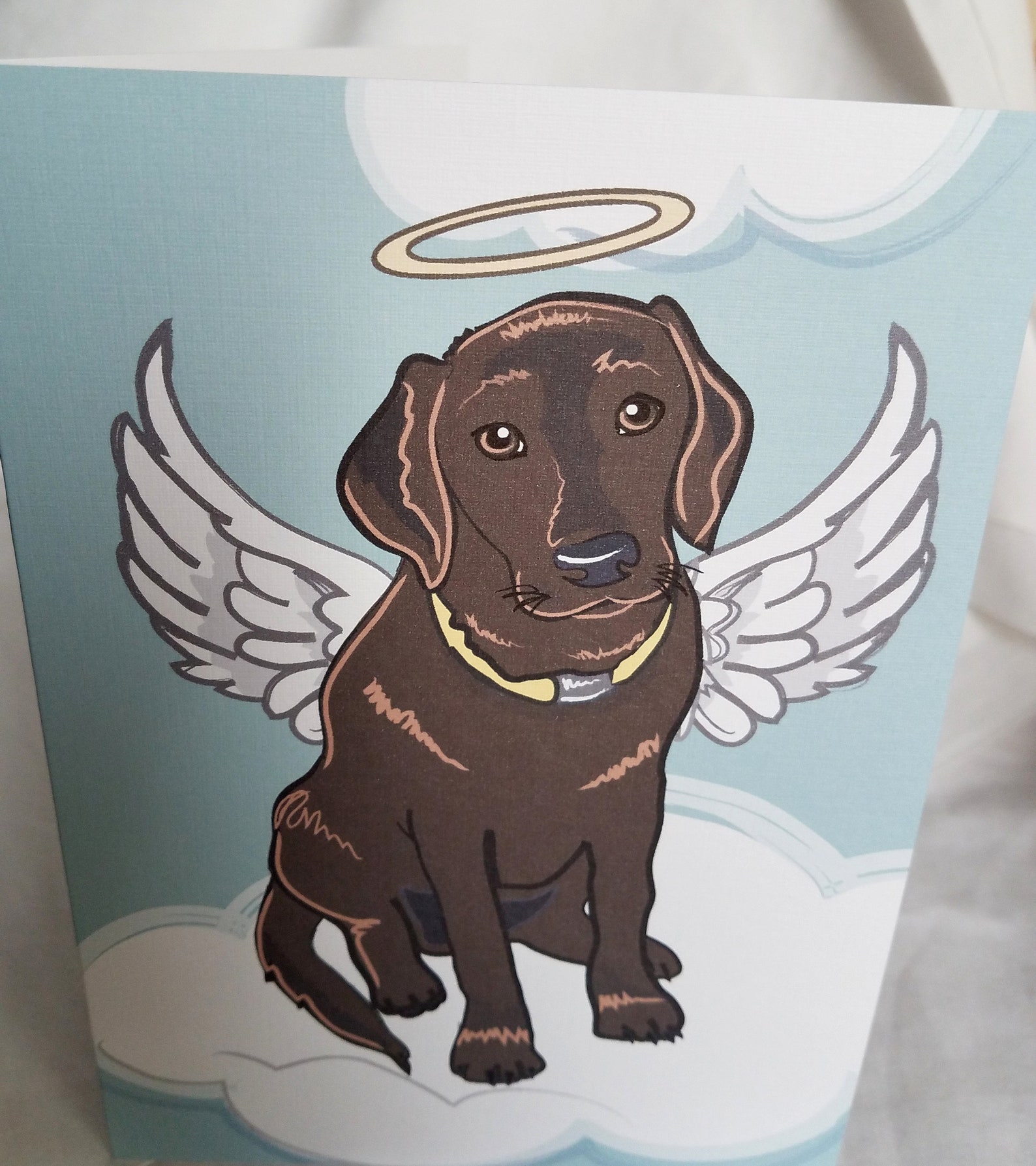 Angel Chocolate Labrador Retriever Greeting Card | Etsy