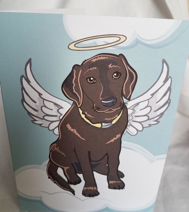 Angel Chocolate Labrador Retriever Greeting Card | Etsy