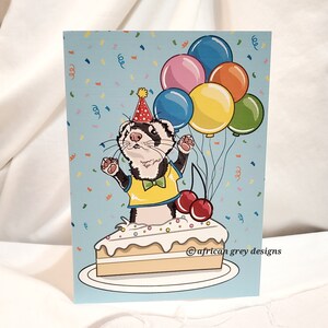 Ferret 'n Birthday Cake Greeting Card - Etsy