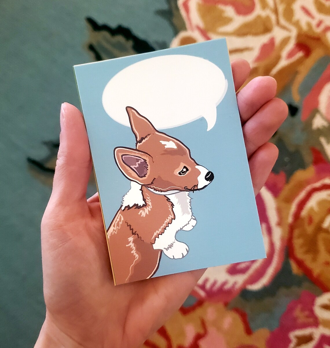 Corgi Mini Notecards Blank Conversation Bubbles - Etsy