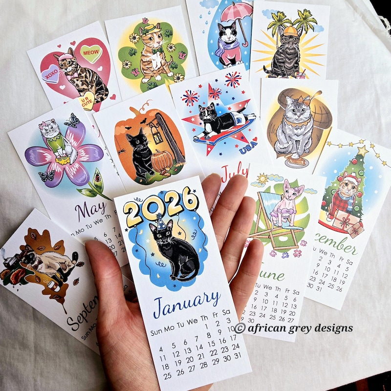 2026 Cat Calendar - Etsy
