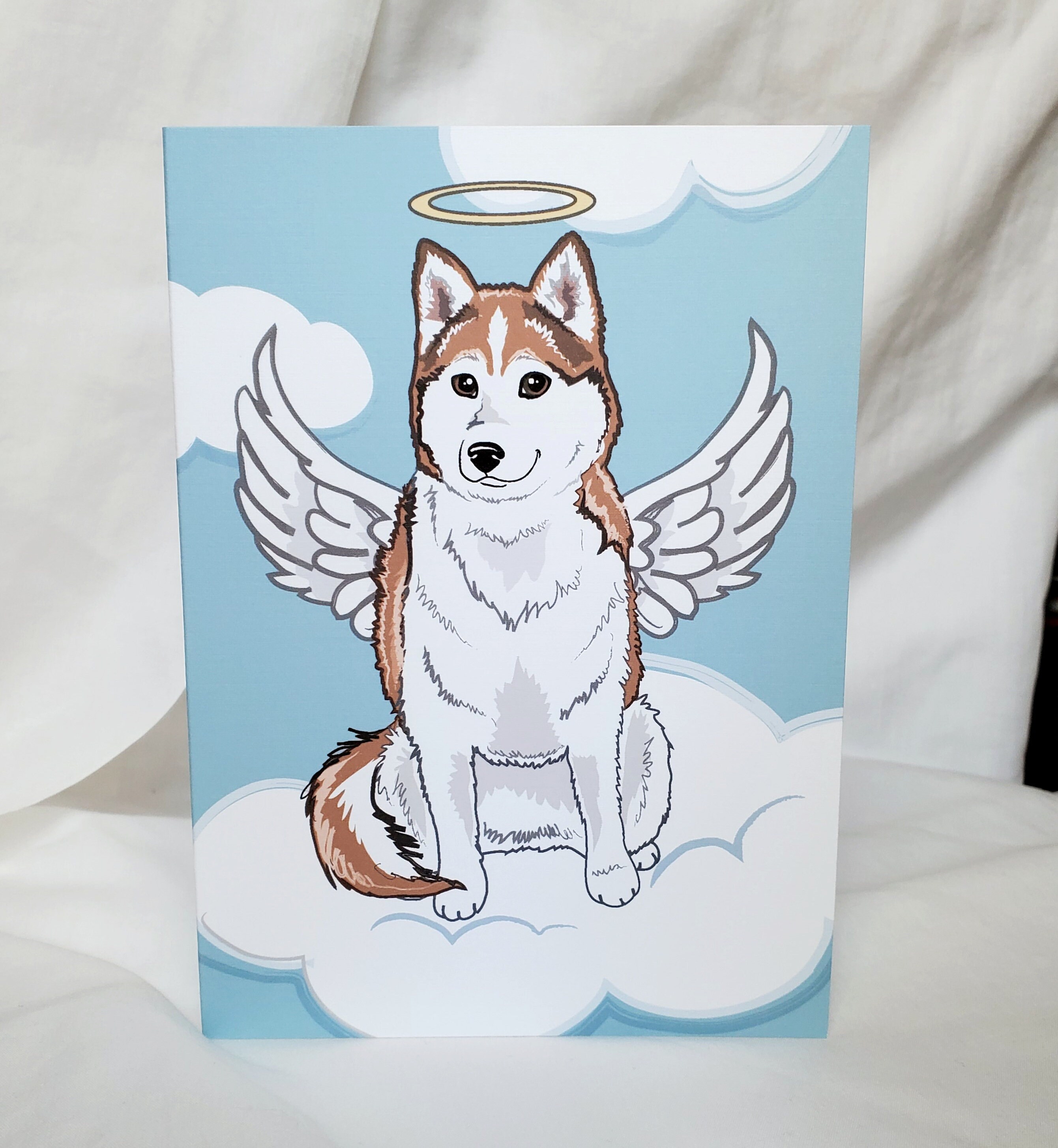 Angel Red Siberian Husky Greeting Card | Etsy