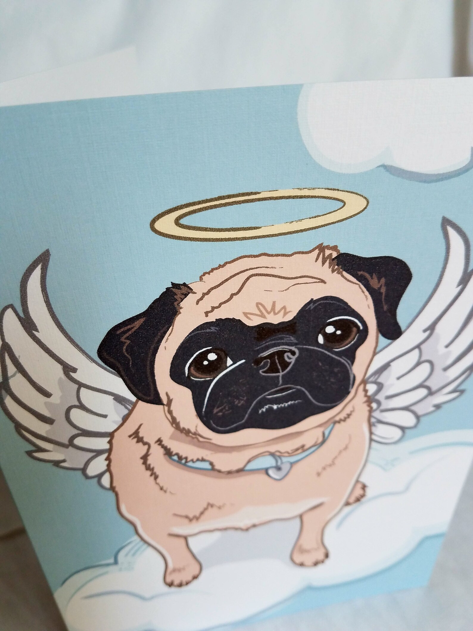 Angel Pug Greeting Card | Etsy
