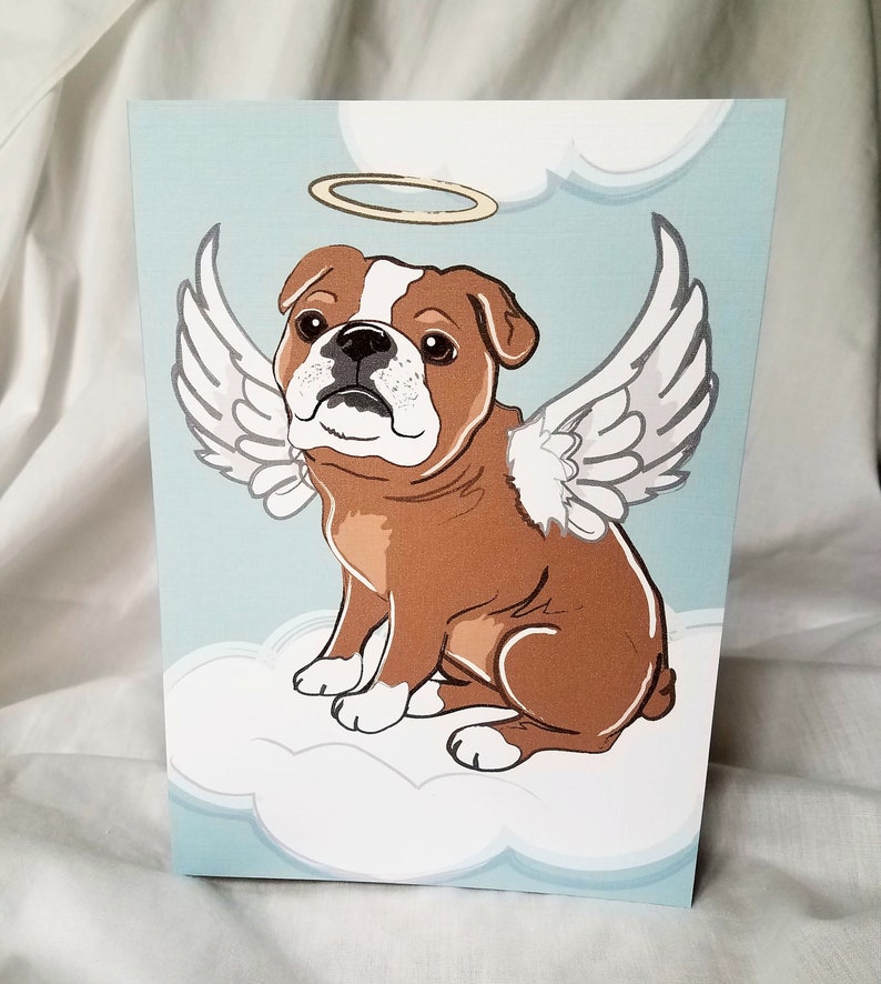 Angel English Bulldog Greeting Card | Etsy