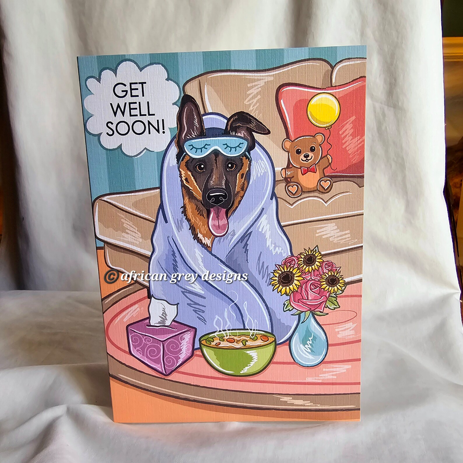 Get Well German Shepherd Greeting Card - Etsy