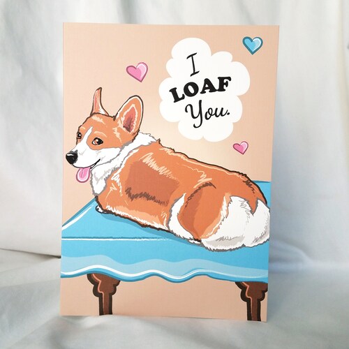 Dog Greeting Cards Cute Corgi With Love Corgi Love Card | Etsy