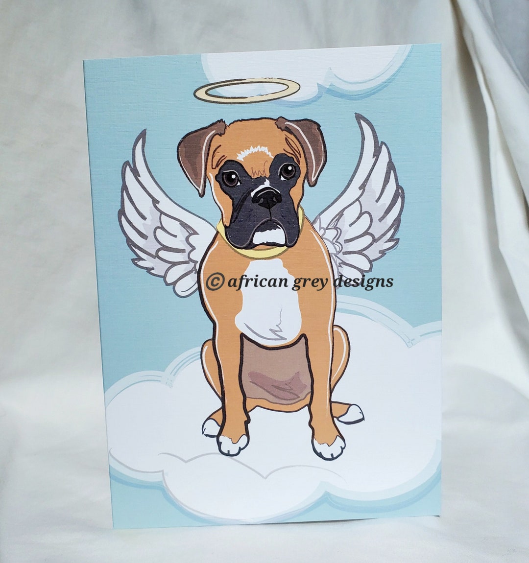 Angel Boxer Greeting Card - Choose Your Fur Color - Etsy