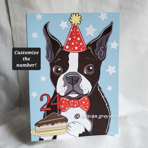 Boston Birthday Card - Etsy