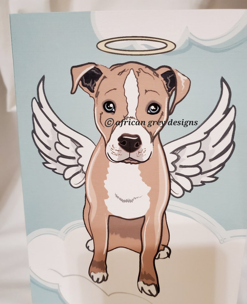 Angel Pit Bull Greeting Card - Tan Fur - Etsy