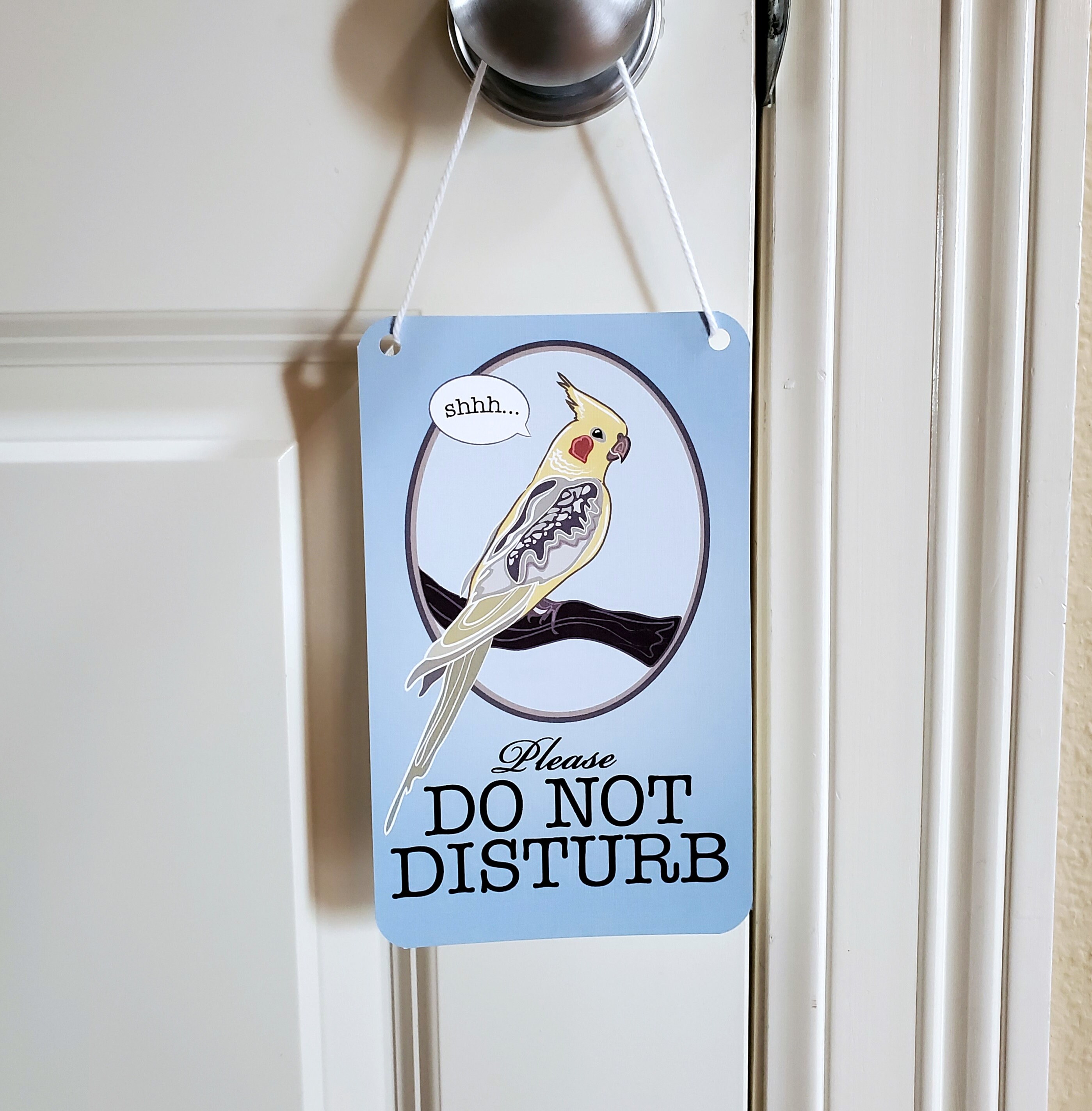 Cockatiel Do Not Disturb Sign Printed on Linen Paper | Etsy