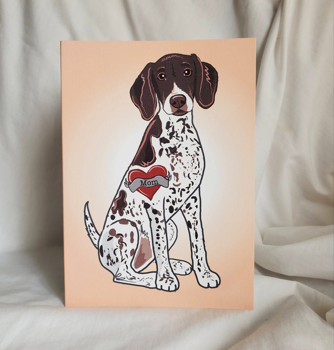 German Shorthaired Pointer Tattoo Greeting Card - Etsy