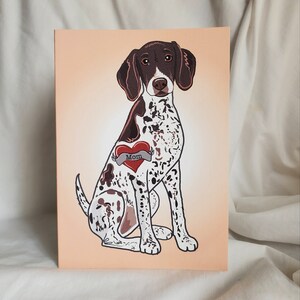 German Shorthaired Pointer Tattoo Greeting Card - Customizable - Etsy