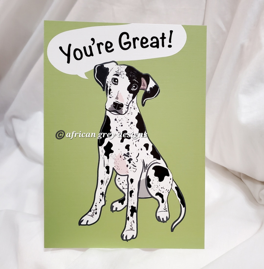 Happy Great Dane Greeting Card - Etsy