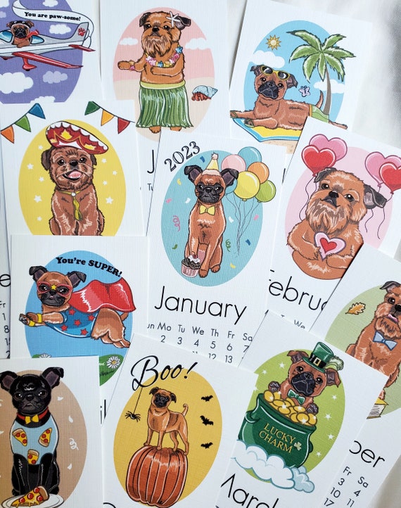 2023 Brussels Griffon Calendar Mini Desk Size Printed on - Etsy