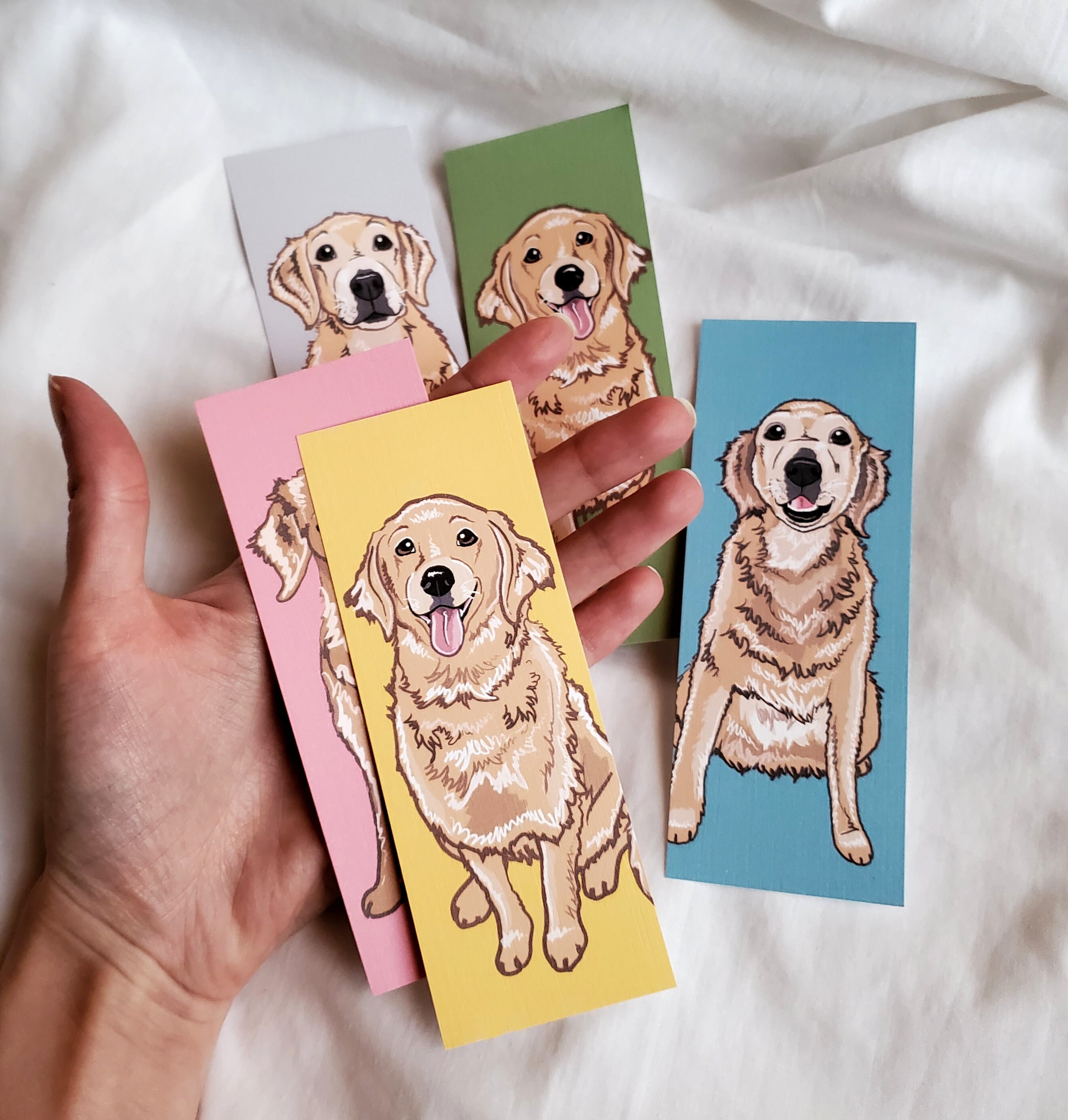 Golden Retriever Bookmarks Bright Colors Eco-friendly Set | Etsy