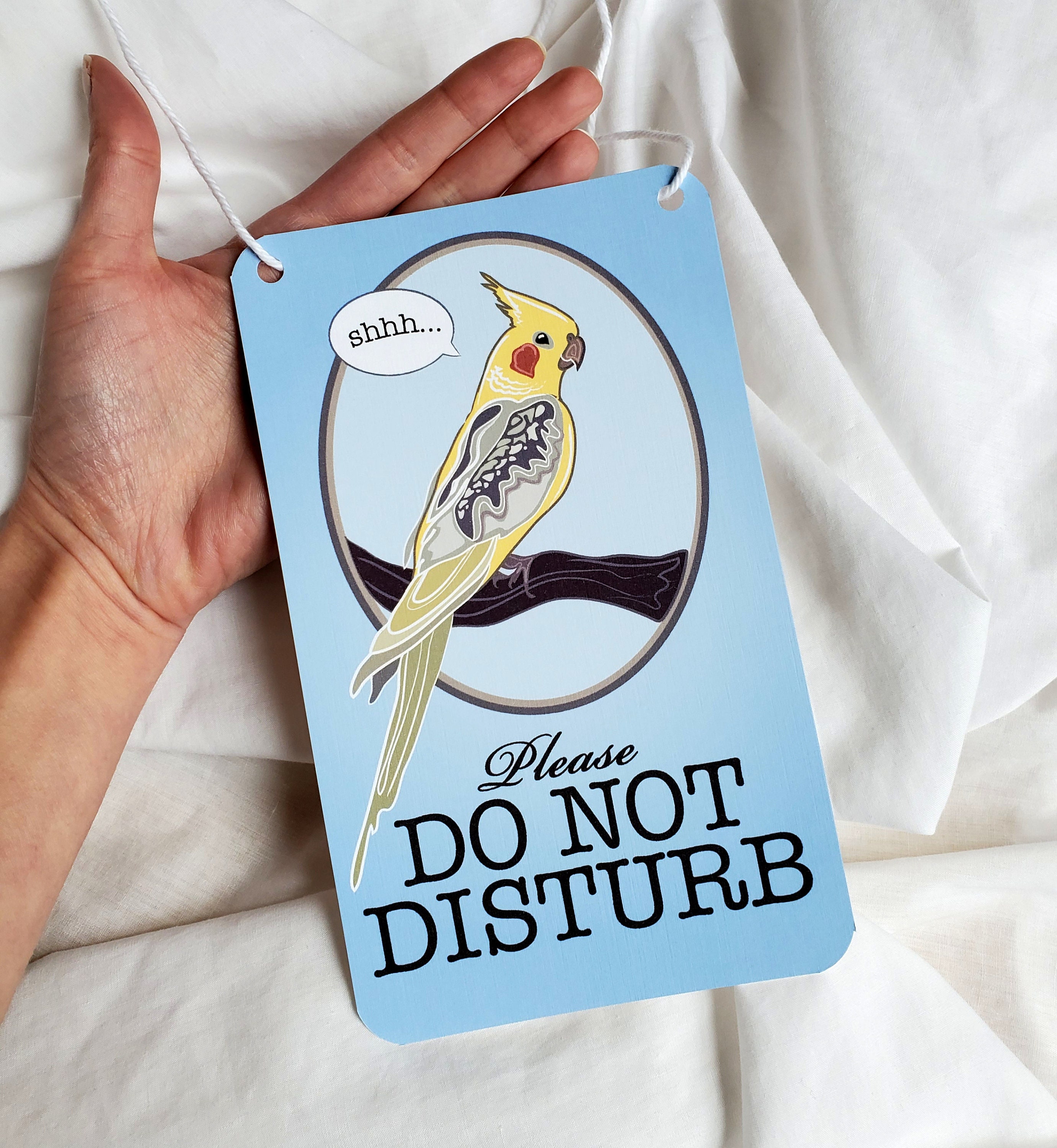 Cockatiel Do Not Disturb Sign Printed on Linen Paper | Etsy