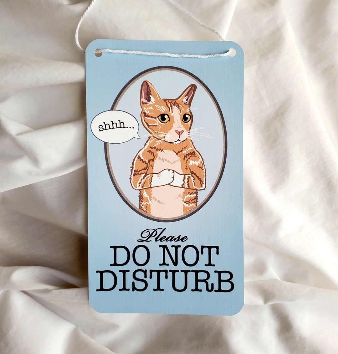 Orange Tabby Cat Do Not Disturb Sign - Printed on Recycled Linen Paper ...