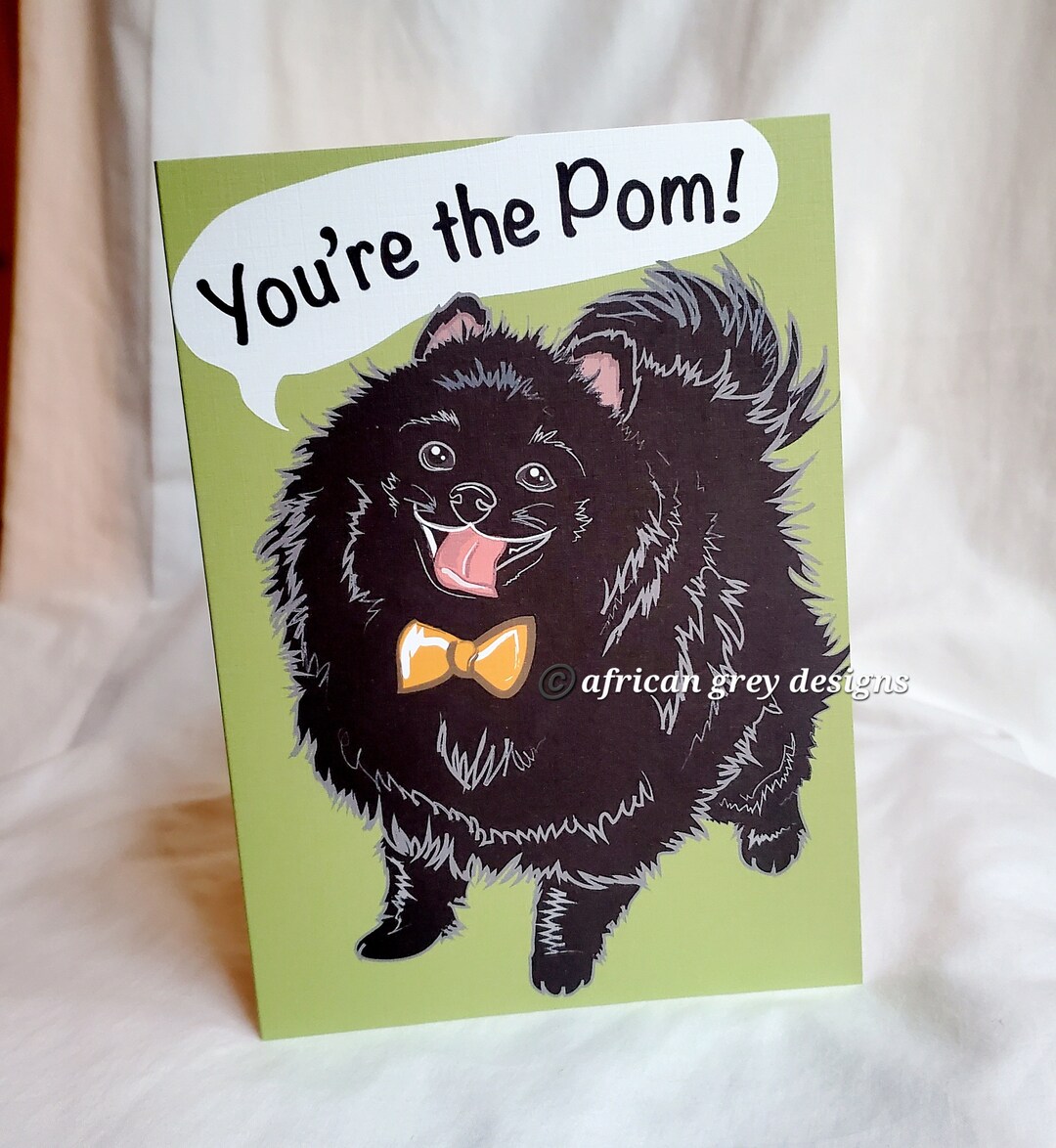 You're the Pom Greeting Card - Black Pomeranian - Etsy