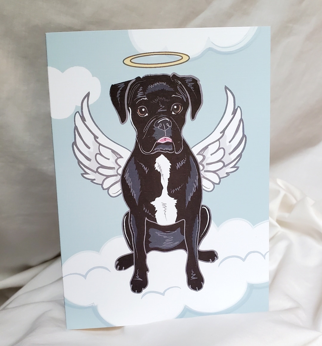 Angel Boxer Greeting Card - Choose Your Fur Color - Etsy