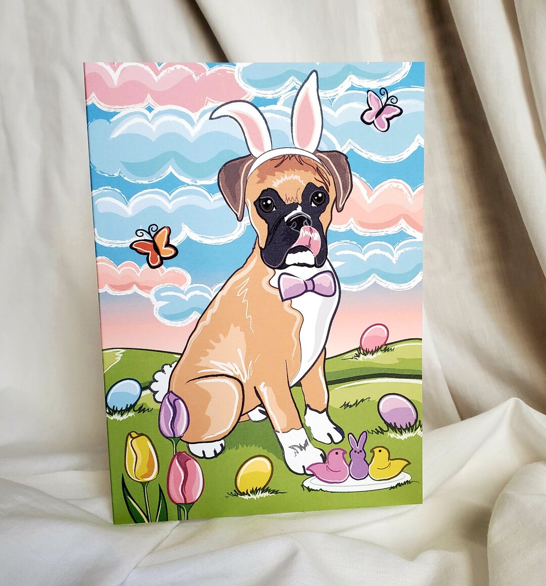 Easter Boxer Greeting Card - Etsy