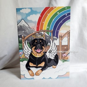 Rainbow Bridge Rottweiler Angel Greeting Card - Etsy