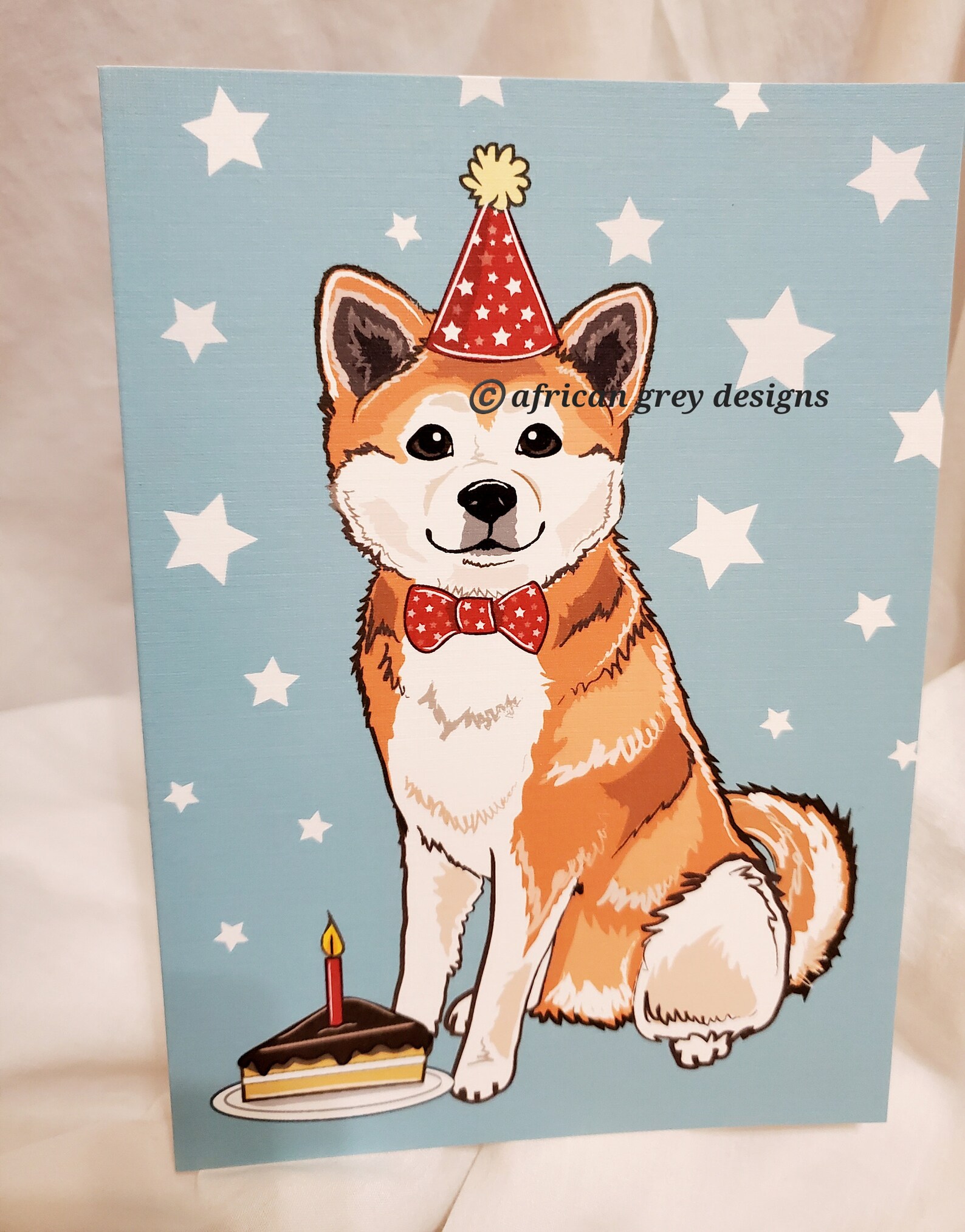 Birthday Akita Greeting Card - Etsy