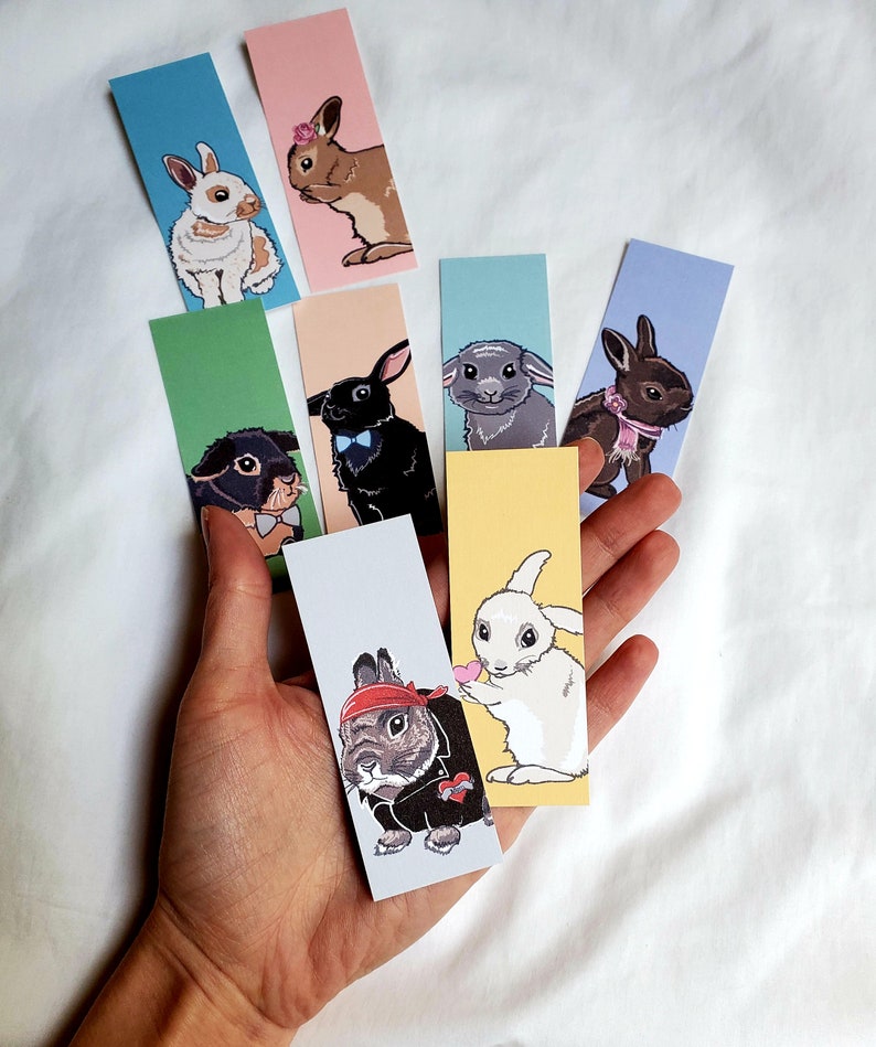 Mini Rabbit Bookmarks - Eco-friendly Set of 8 - Etsy
