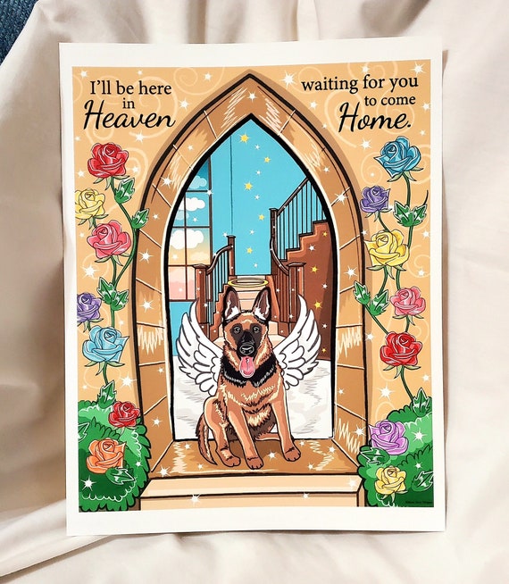 Angel German Shepherd in Heaven Print 8x10 Eco-friendly Size - Etsy