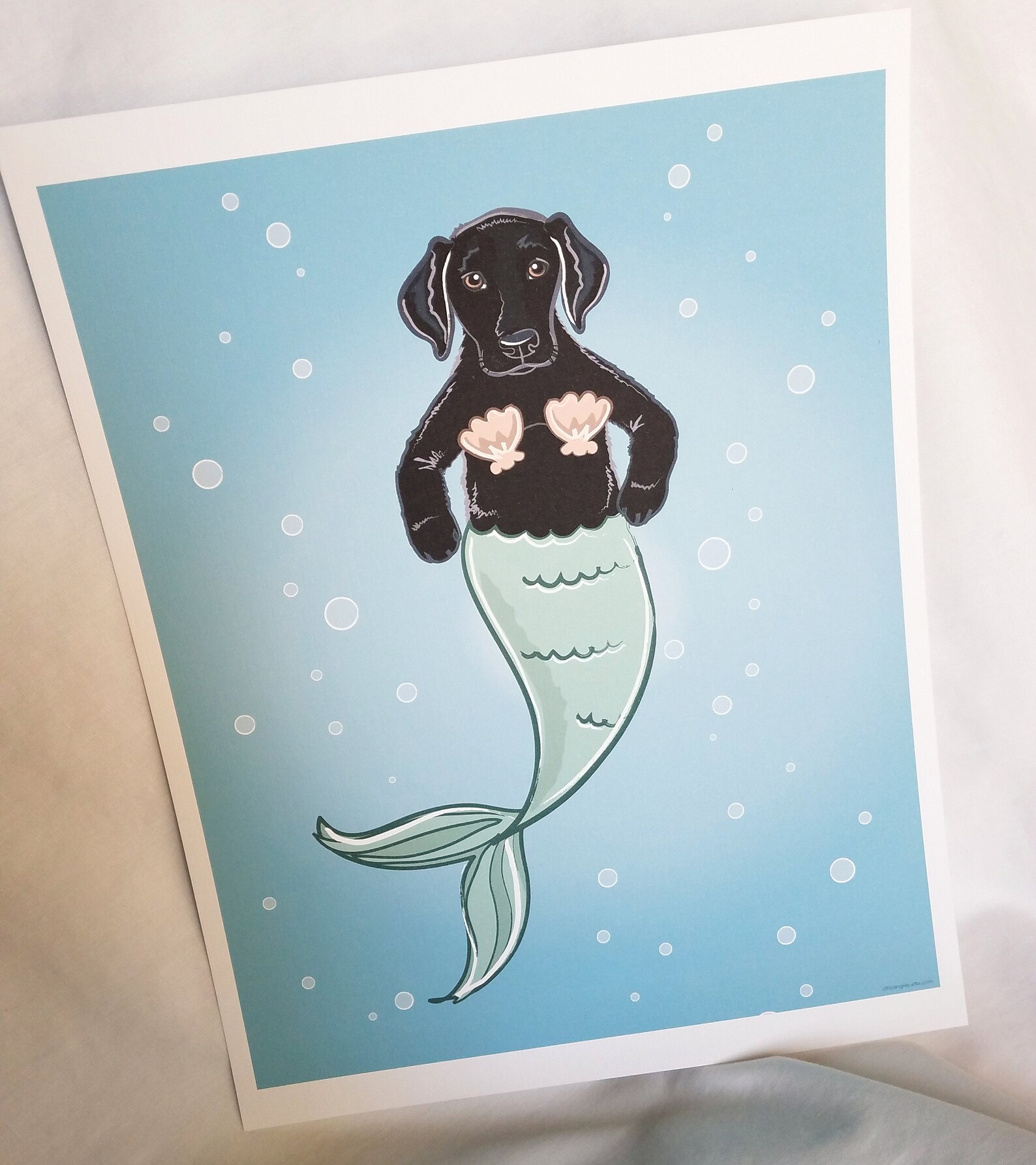 Black Labrador Retriever Mermaid Bikini Shell Top - Etsy