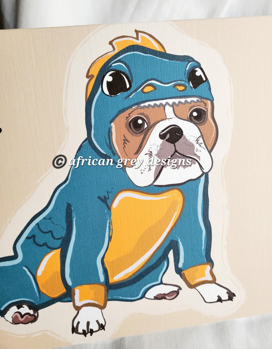Dragon Bulldog Greeting Card - Etsy