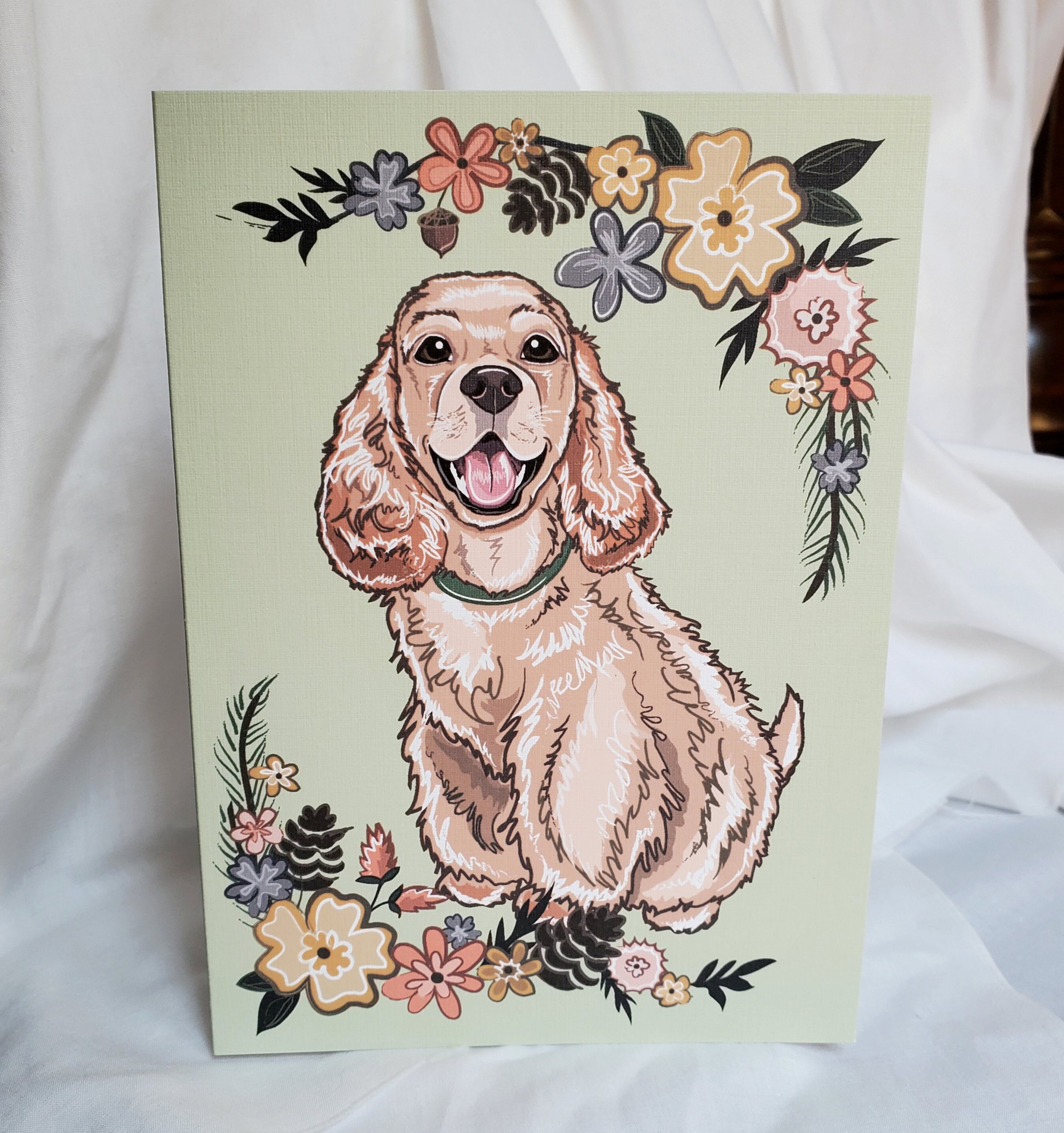 Woodland Cocker Spaniel Greeting Card | Etsy
