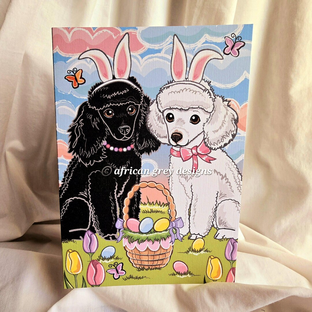 Easter Poodles Greeting Card - Etsy