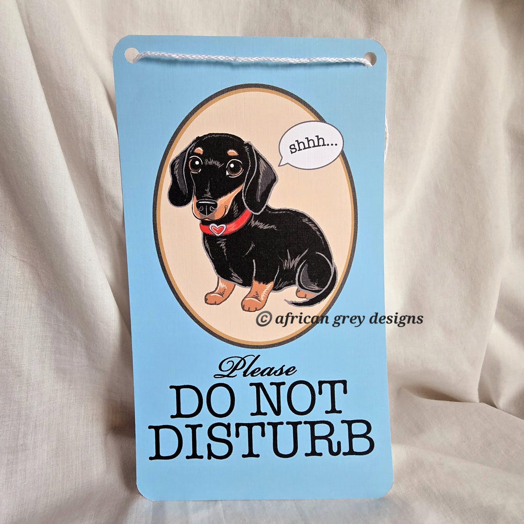 Dachshund Do Not Disturb Sign - Printed on Recycled Linen Paper - Etsy