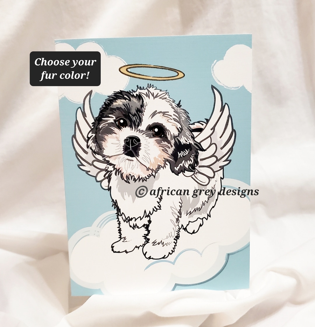Angel Shih Tzu Greeting Card - Choose Your Fur Color - Etsy