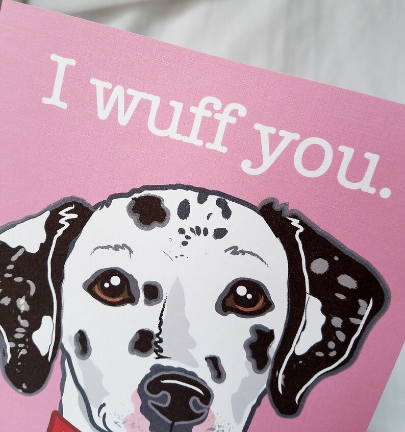 Wuff You Dalmatian Greeting Card | Etsy