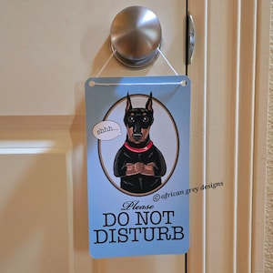 Doberman Do Not Disturb Sign - Printed on Recycled Linen Paper - Etsy