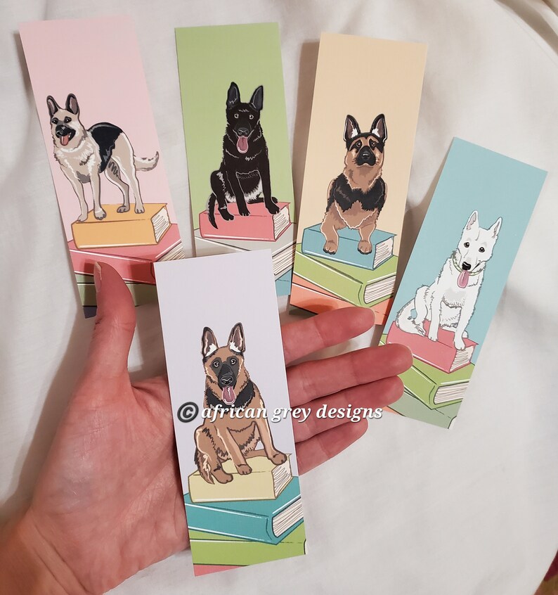 German Shepherd Bookmarks - Eco-friendly Set of 5 - Etsy