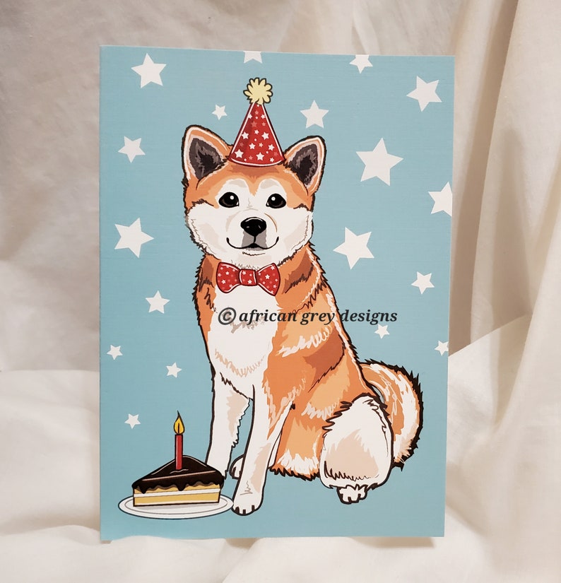 Birthday Akita Greeting Card - Etsy