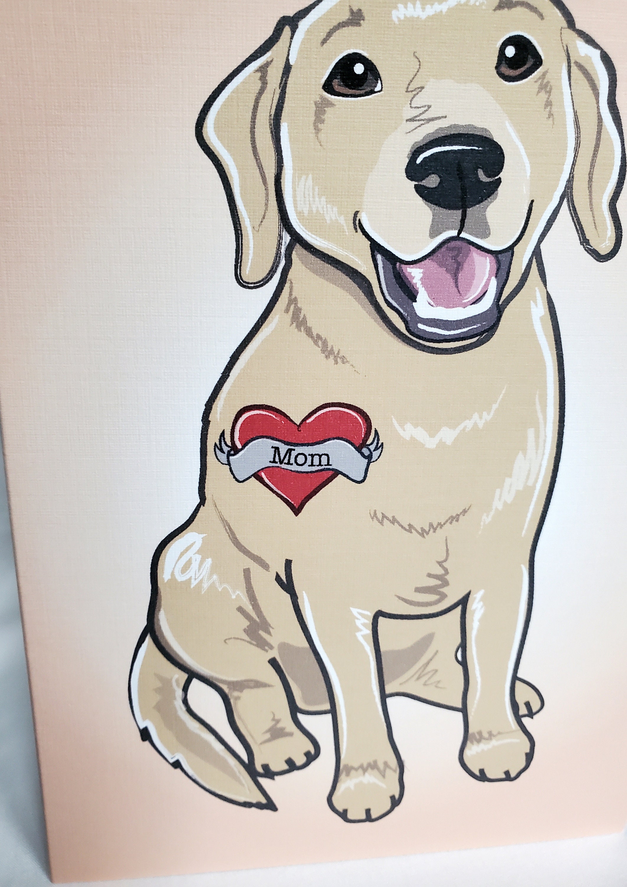 Yellow Lab Tattoo Greeting Card Customized With Your Name | Etsy