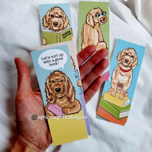 Labradoodle Bookmarks - Eco-friendly Set of 5 Printed on Recycled Linen ...