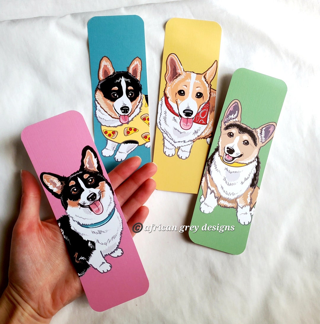 Large Corgi Bookmarks - Eco-friendly Set of 4 - Printed on Recycled ...